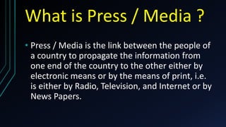 Role of Press in Nation Building | PPTX