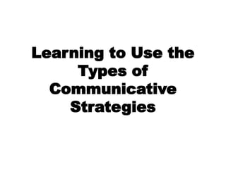 Oral communication, communicative strategy | PPTX
