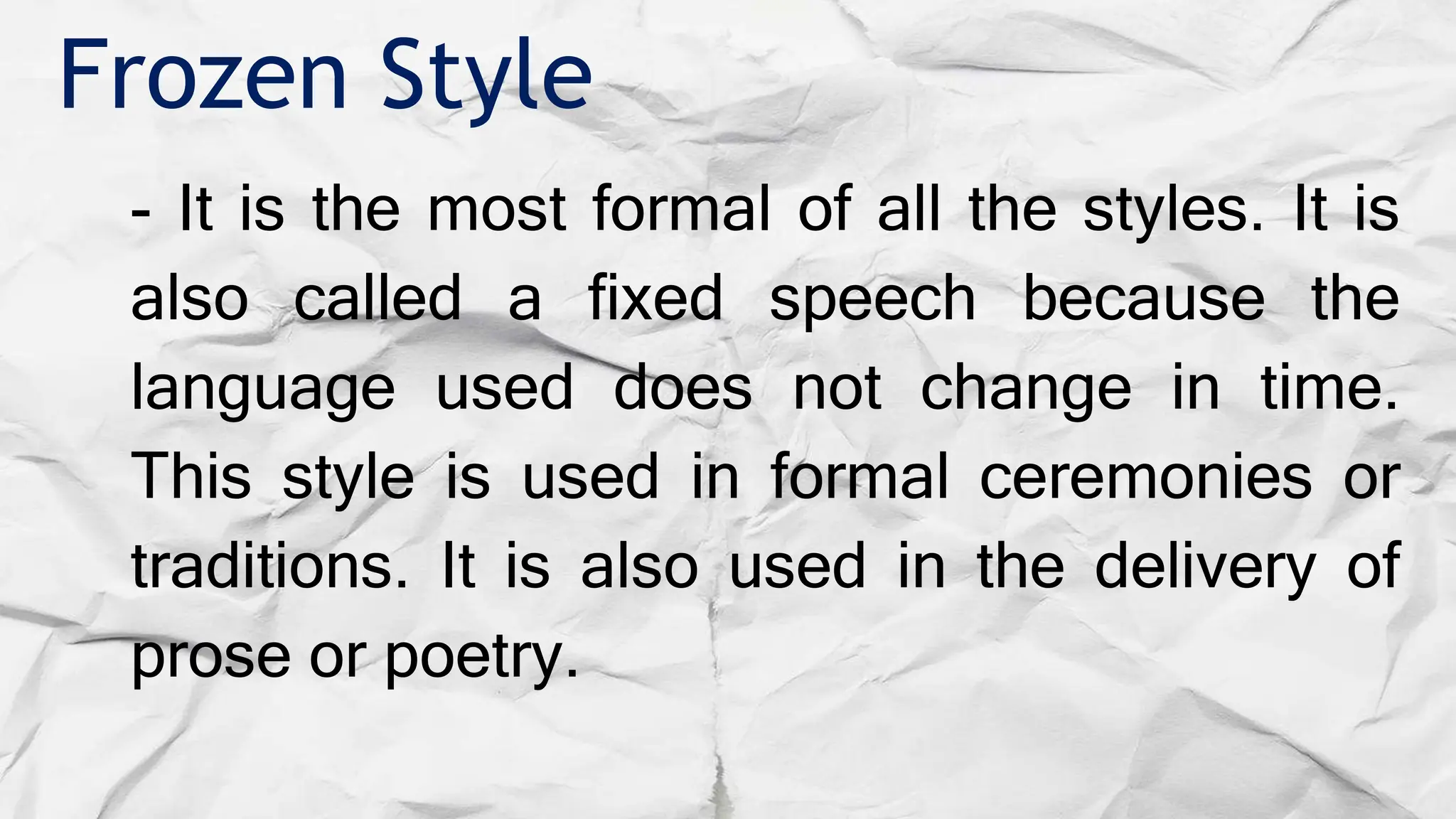 Basic Communicative of Styles in English | PPTX