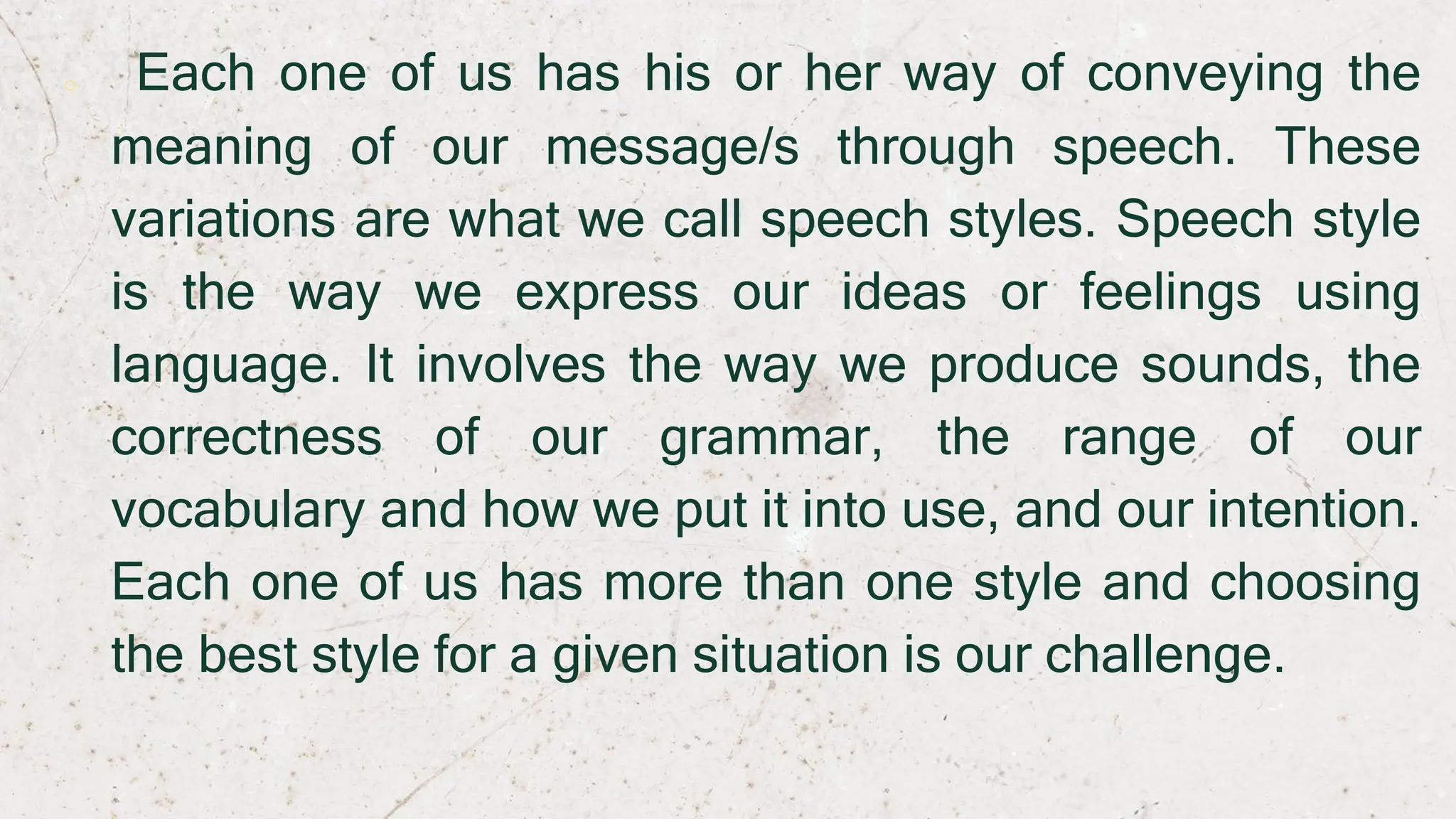 Basic Communicative of Styles in English | PPTX