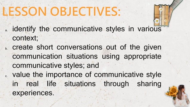 Basic Communicative of Styles in English | PPTX | Dating | Family and ...