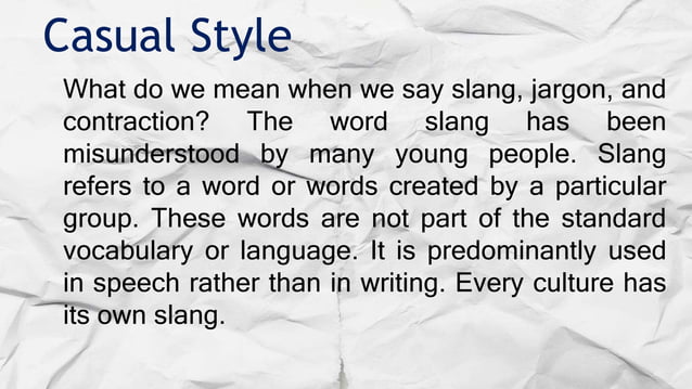 Basic Communicative of Styles in English | PPTX | Dating | Family and ...