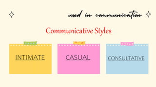 Communicative Styles - Types of Communicative Styles | PPTX