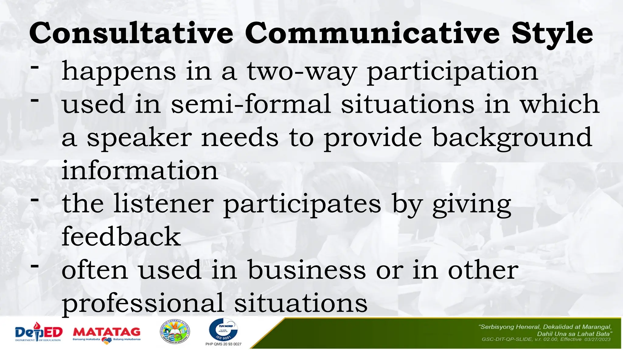 5 TYPES OF COMMUNICATIVE STYLES (MARTIN JOOS) | PPTX