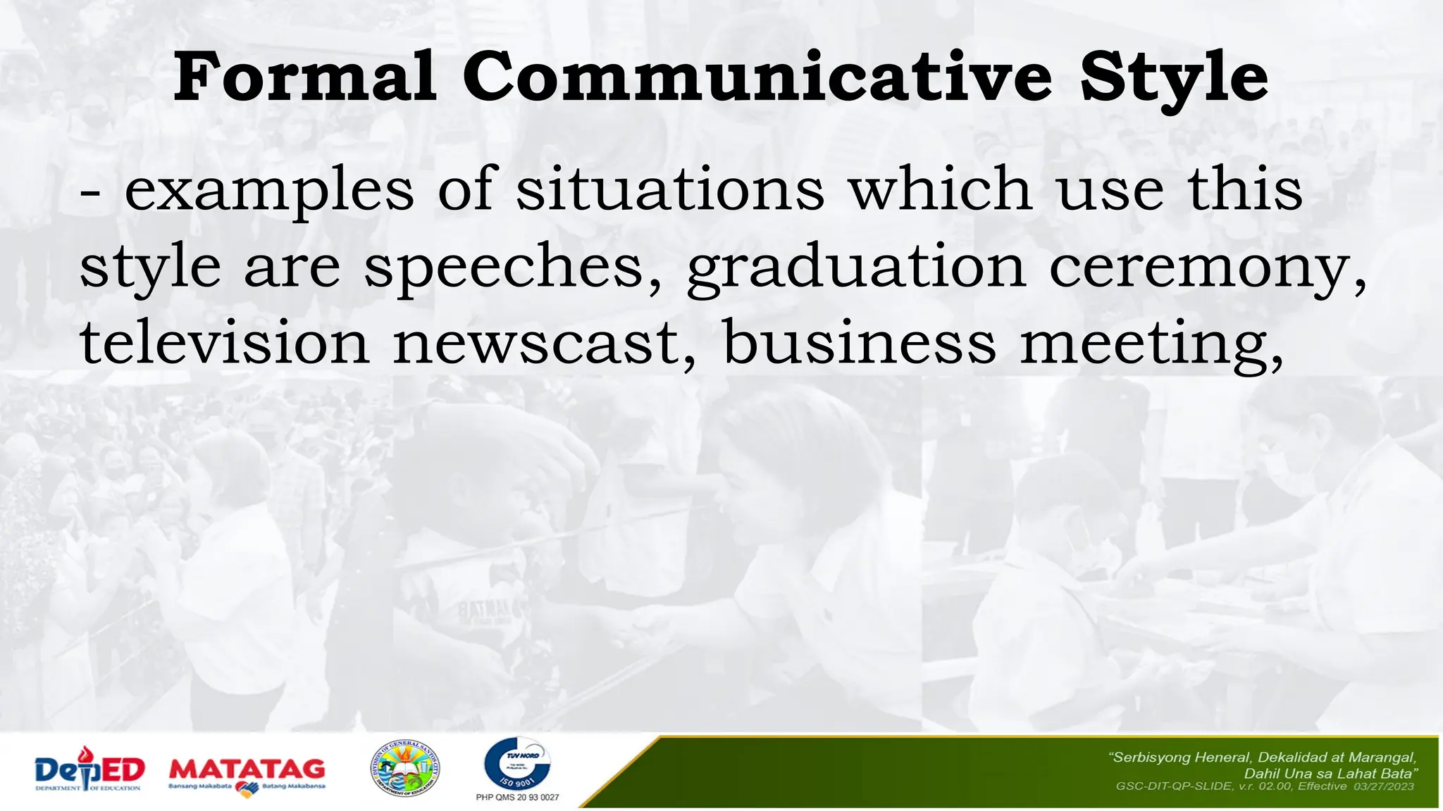 5 TYPES OF COMMUNICATIVE STYLES (MARTIN JOOS) | PPTX