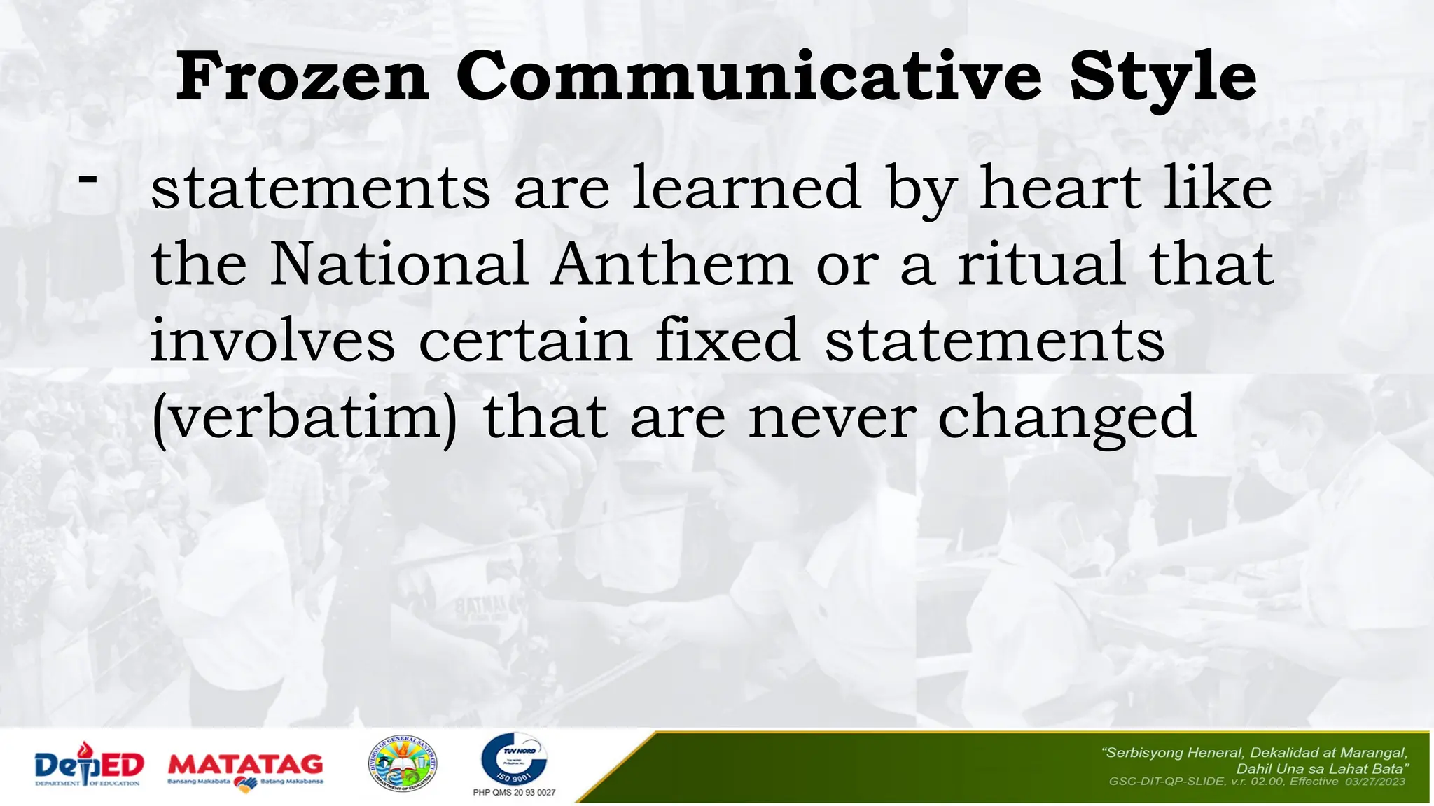 5 TYPES OF COMMUNICATIVE STYLES (MARTIN JOOS) | PPTX