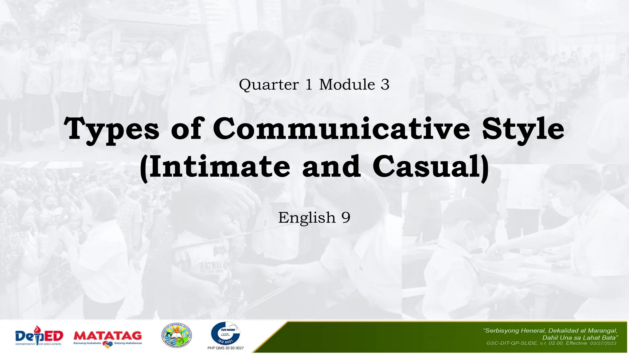 5 TYPES OF COMMUNICATIVE STYLES (MARTIN JOOS) | PPTX