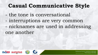 5 TYPES OF COMMUNICATIVE STYLES (MARTIN JOOS) | PPTX