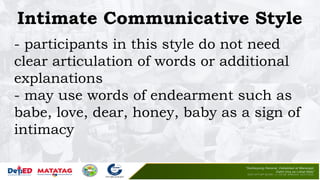 5 TYPES OF COMMUNICATIVE STYLES (MARTIN JOOS) | PPT | Free Download