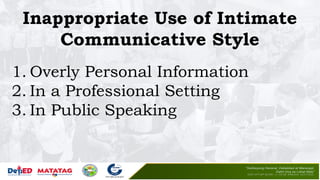 5 TYPES OF COMMUNICATIVE STYLES (MARTIN JOOS) | PPTX