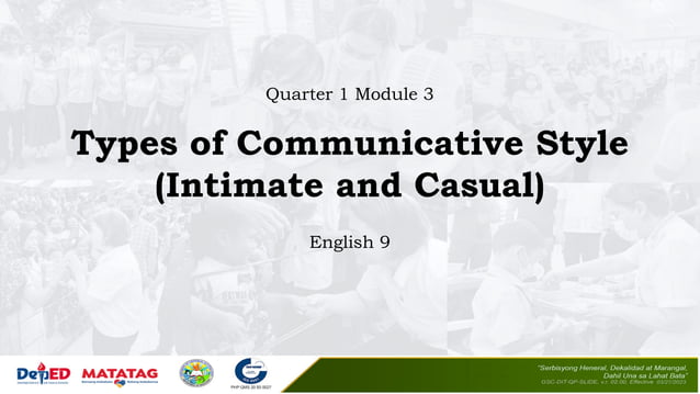 5 TYPES OF COMMUNICATIVE STYLES (MARTIN JOOS) | PPTX