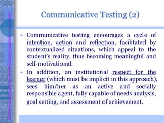 Communicative Testing | PPSX | Standardized Testing | Educational ...