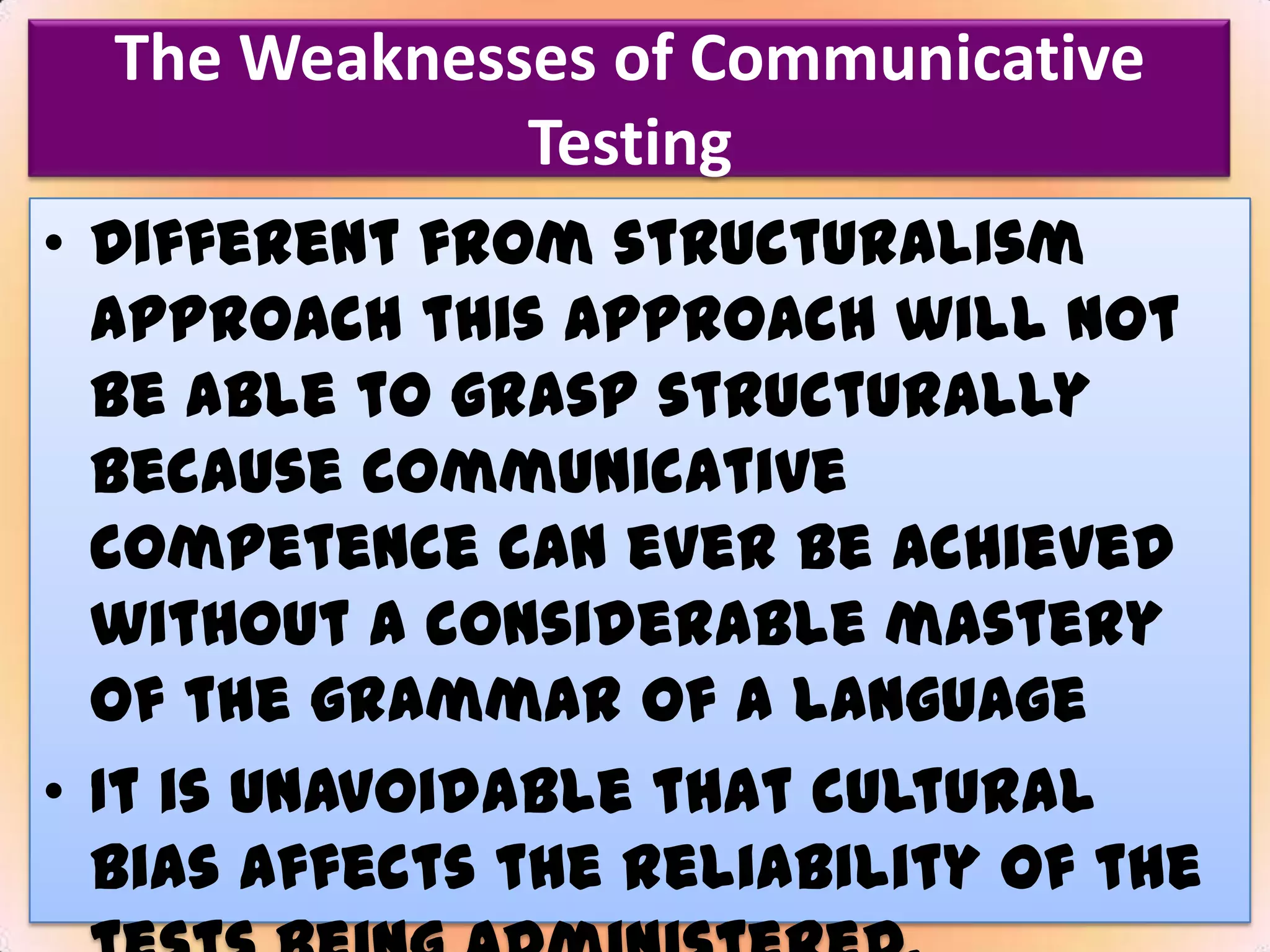 Communicative Testing | PPTX