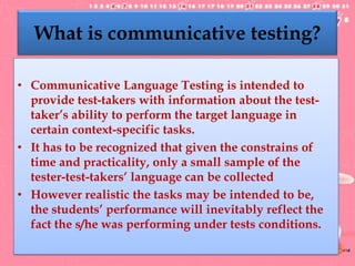 Communicative Testing | PPTX