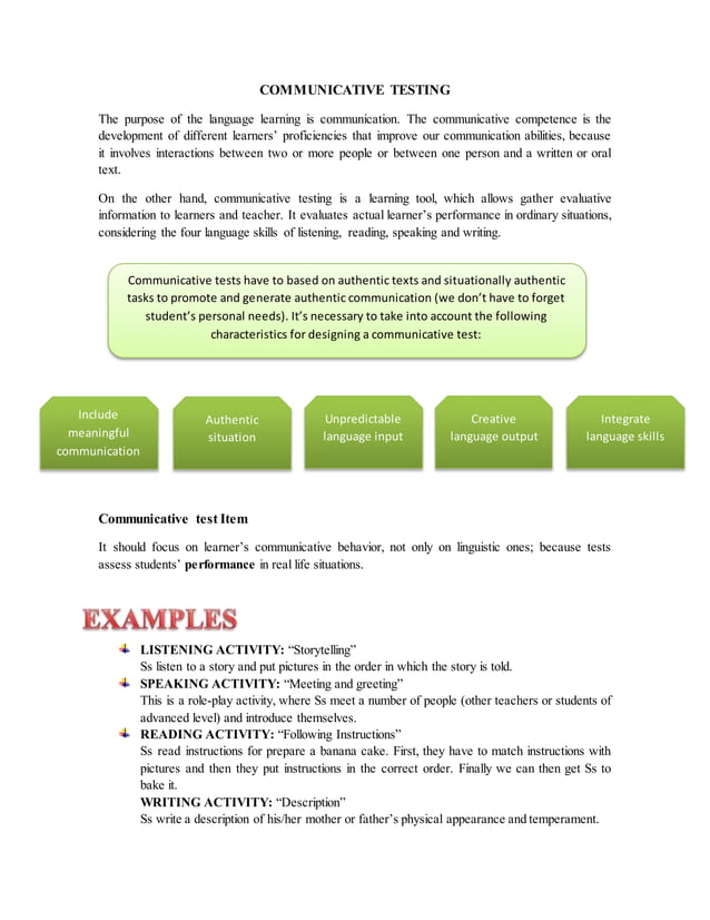 Communicative testing | PDF