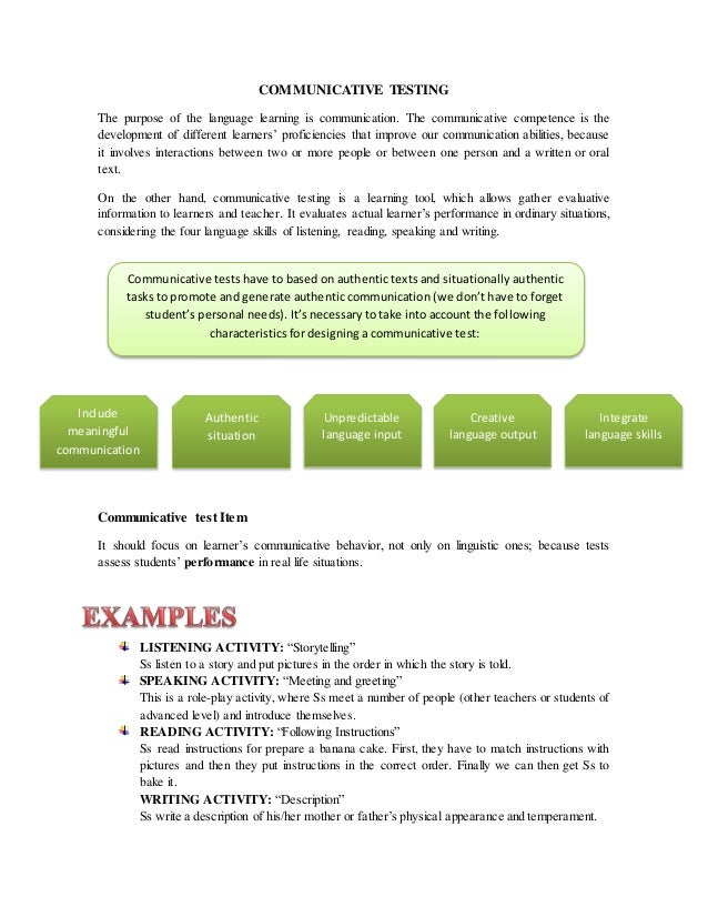 Communicative testing