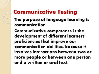 Communicative testing | PPT