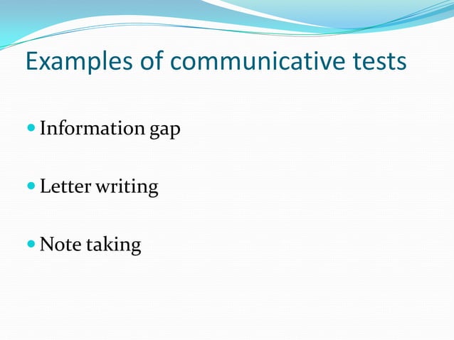 Communicative tests presentation | PPT