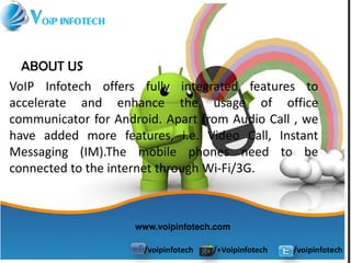 Communicator based android mobile dialer | PPT