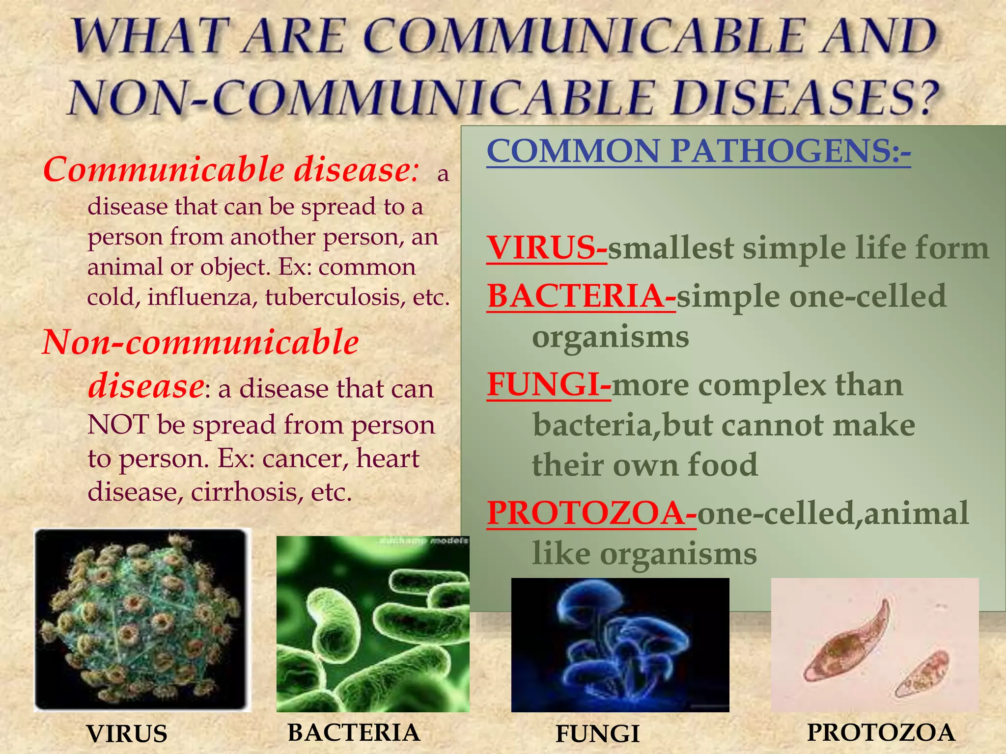 COMMUNICABLE AND NON COMMUNICABLE DISEASES | PPTX