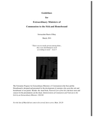 Holy Communion for the Homebound by the EMHC | PDF