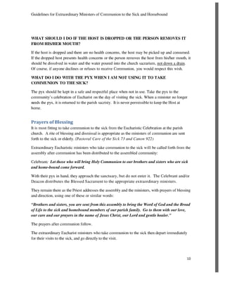 Holy Communion for the Homebound by the EMHC | PDF