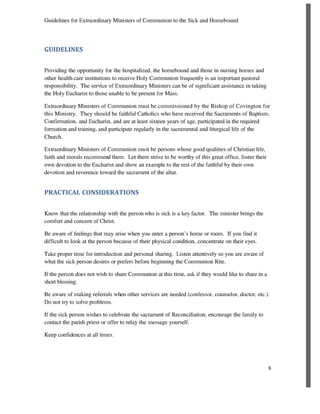 Holy Communion for the Homebound by the EMHC | PDF