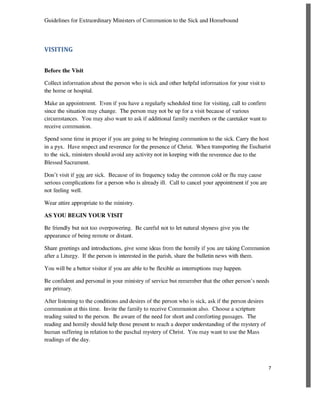 Holy Communion for the Homebound by the EMHC | PDF