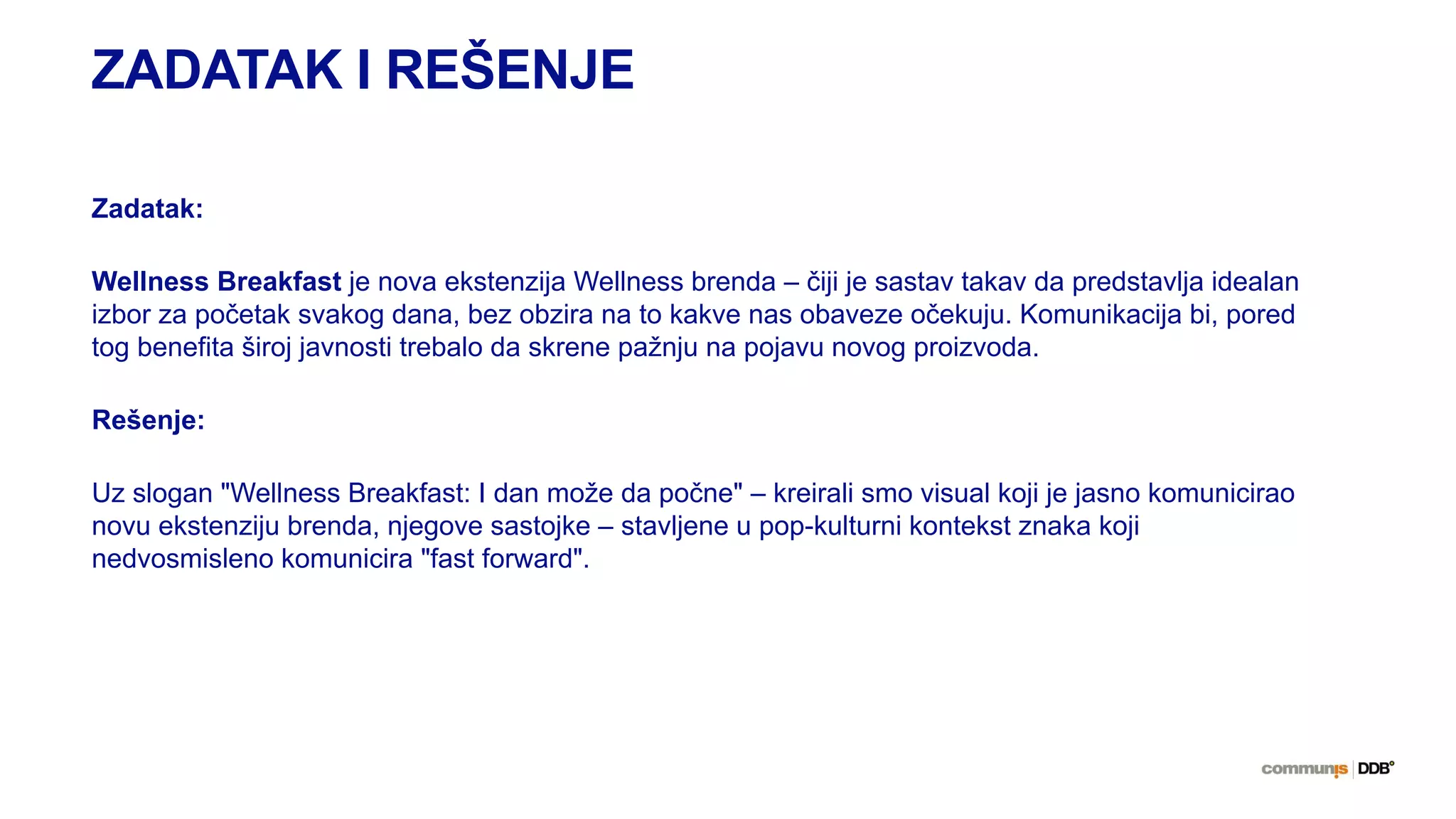 Communis DDB i Bambi - Wellness breakfast | PPTX