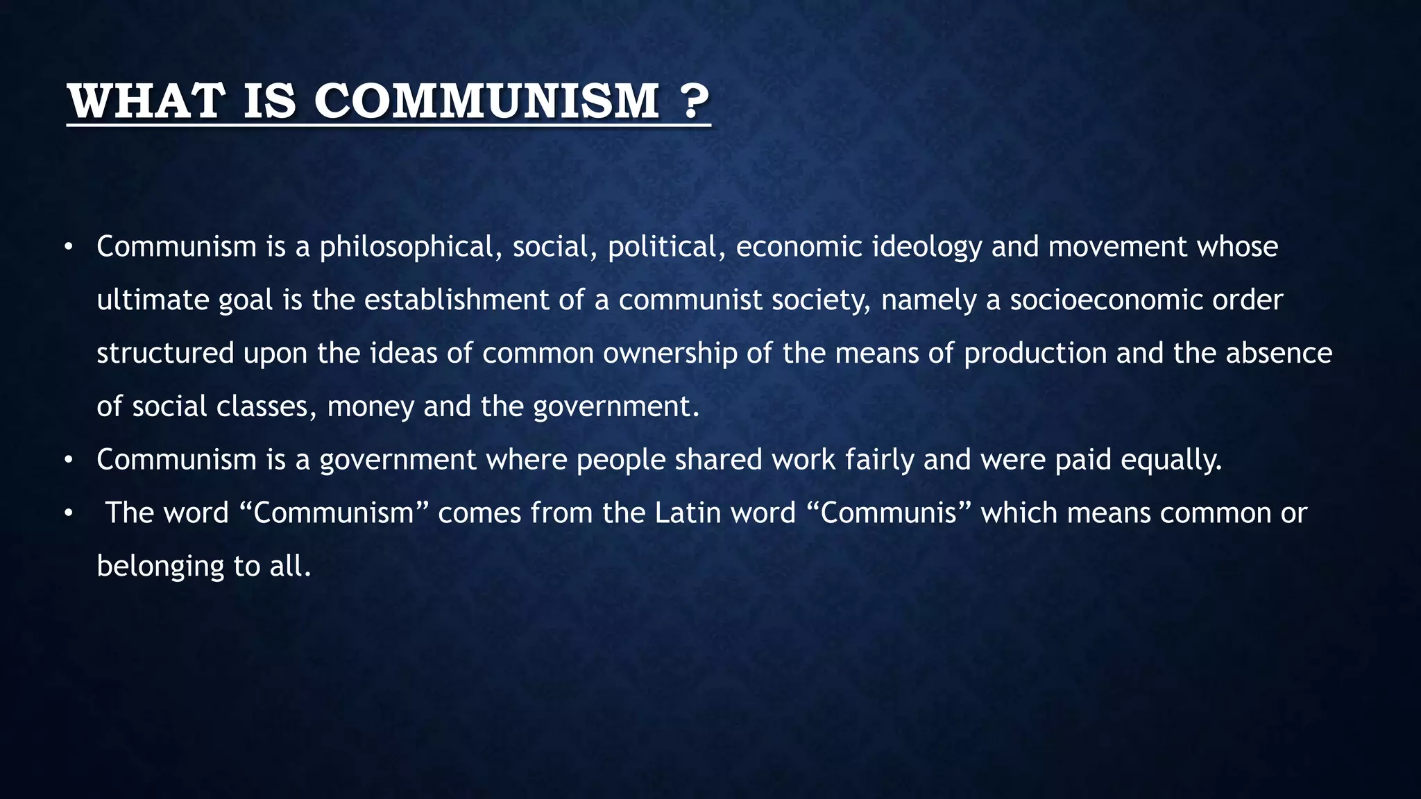 Communism, Karl Marx | PPTX
