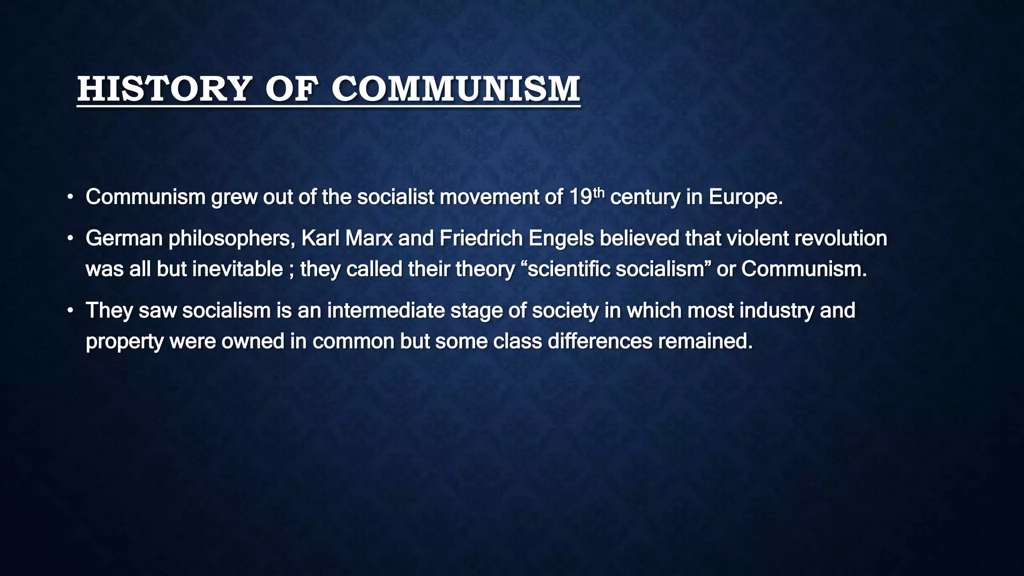 Communism, Karl Marx | PPTX