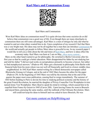 Communism Essay | PDF