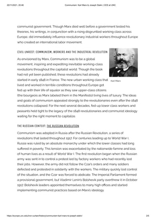 Communism karl marx to joseph stalin ces at unc | PDF