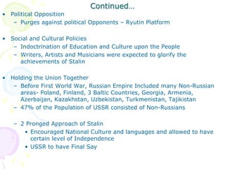 Communist rule in ussr 1924 91 | PPT