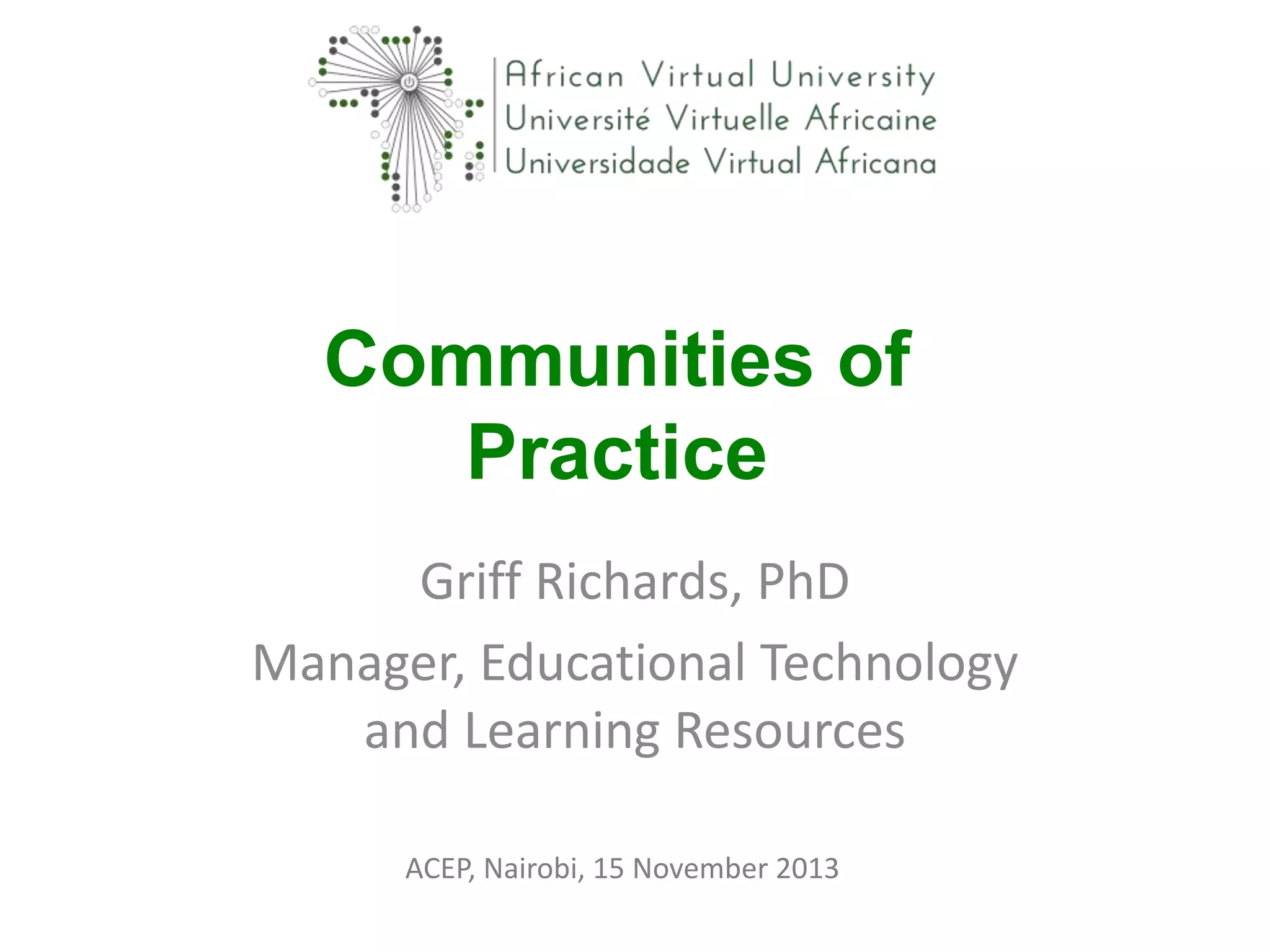 Communities of practice | PPTX | Technology & Computing