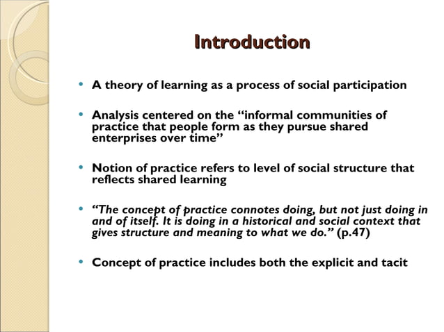 Communities of practice presentation | PPT