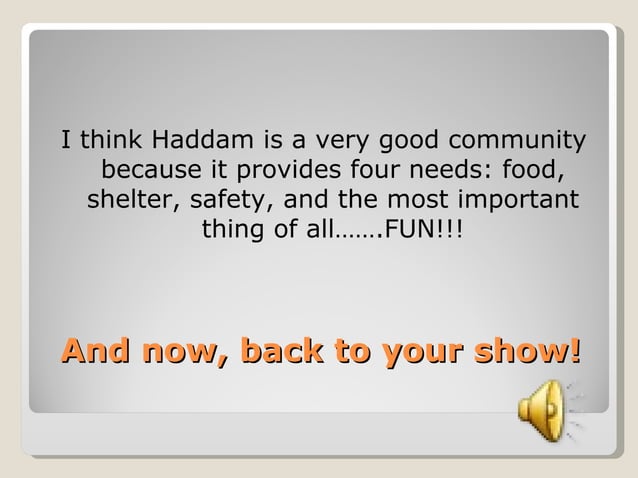 Community - 5 Needs | PPT