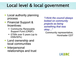 Community perspective on multi level governance and energy policy | PPT