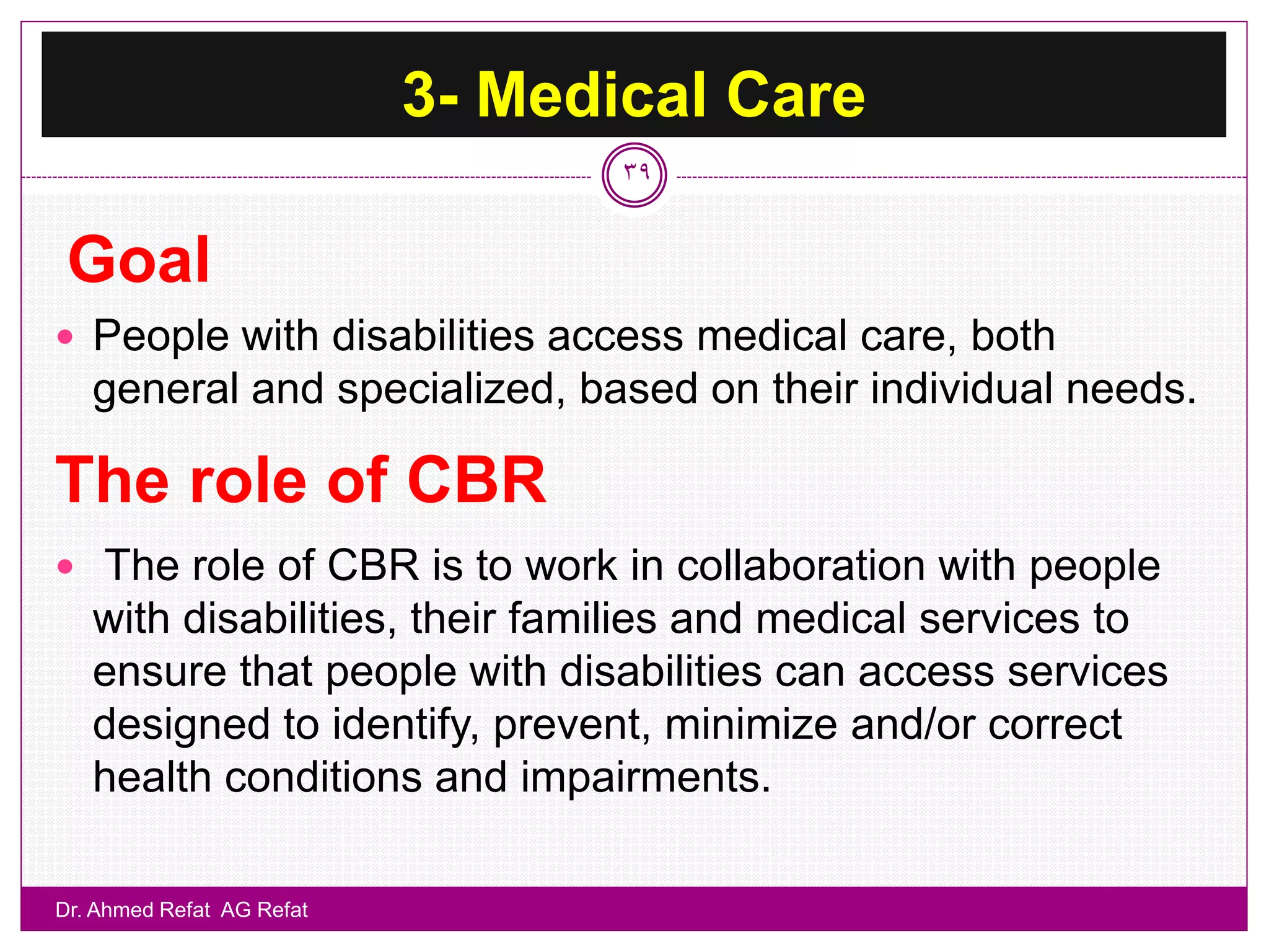 Community Based Rehabilitation CBR | PDF