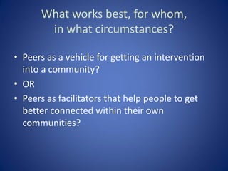 Community based peer support harris | PDF