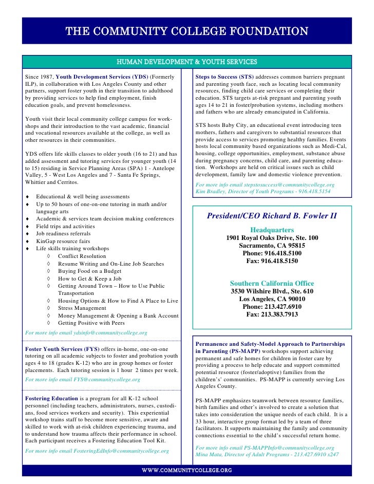 Community College Foundation Program Flyer