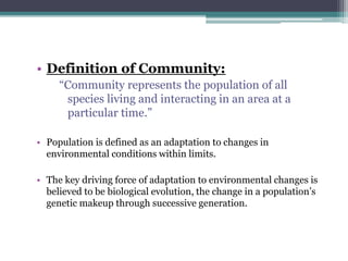 Plant Community- definition, concept and structure | PPTX