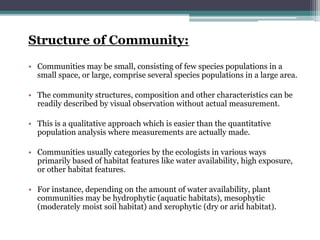 Plant Community- definition, concept and structure | PPTX