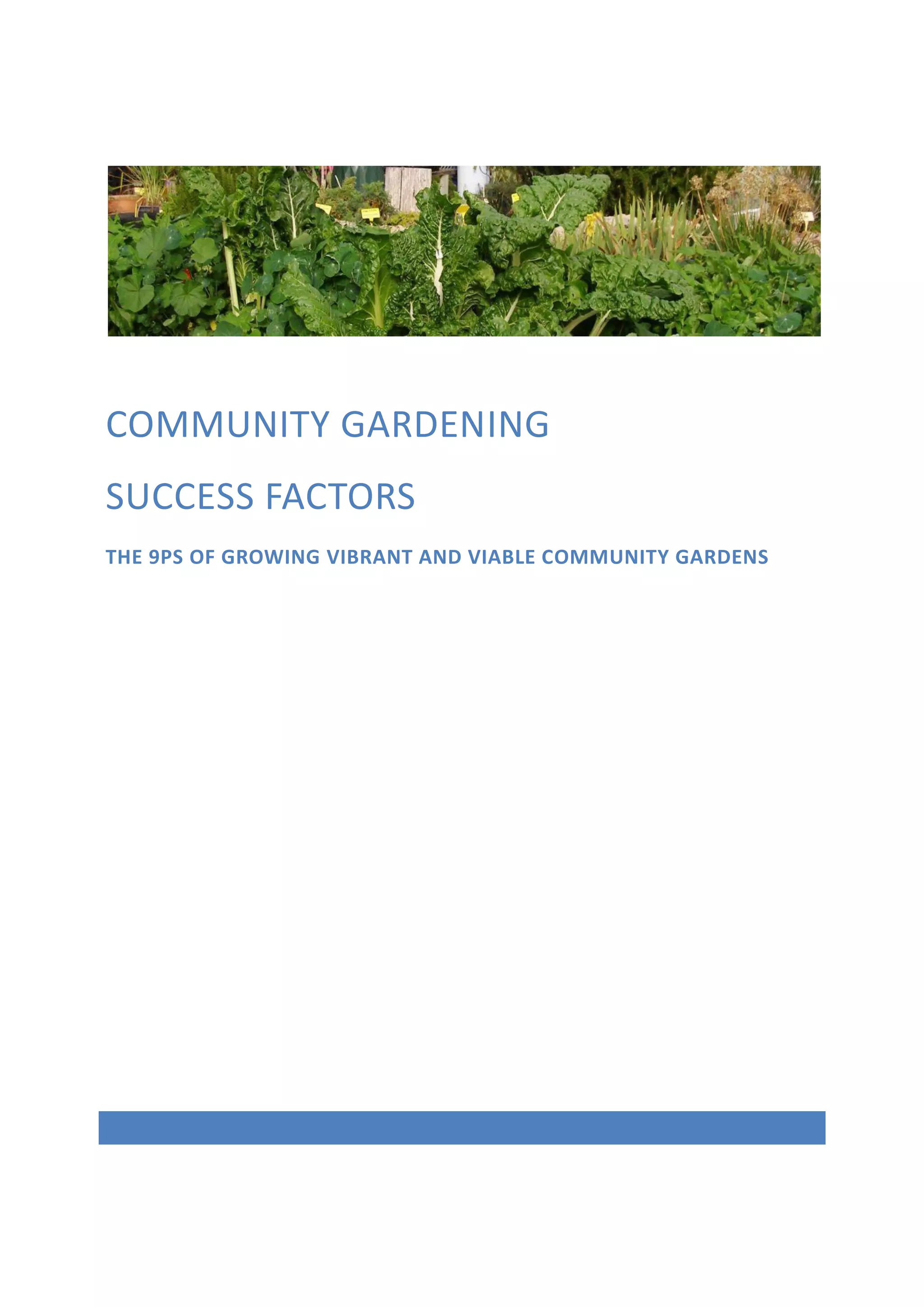 Community Gardening Success Factors: Growing Vibrant And Viable ...