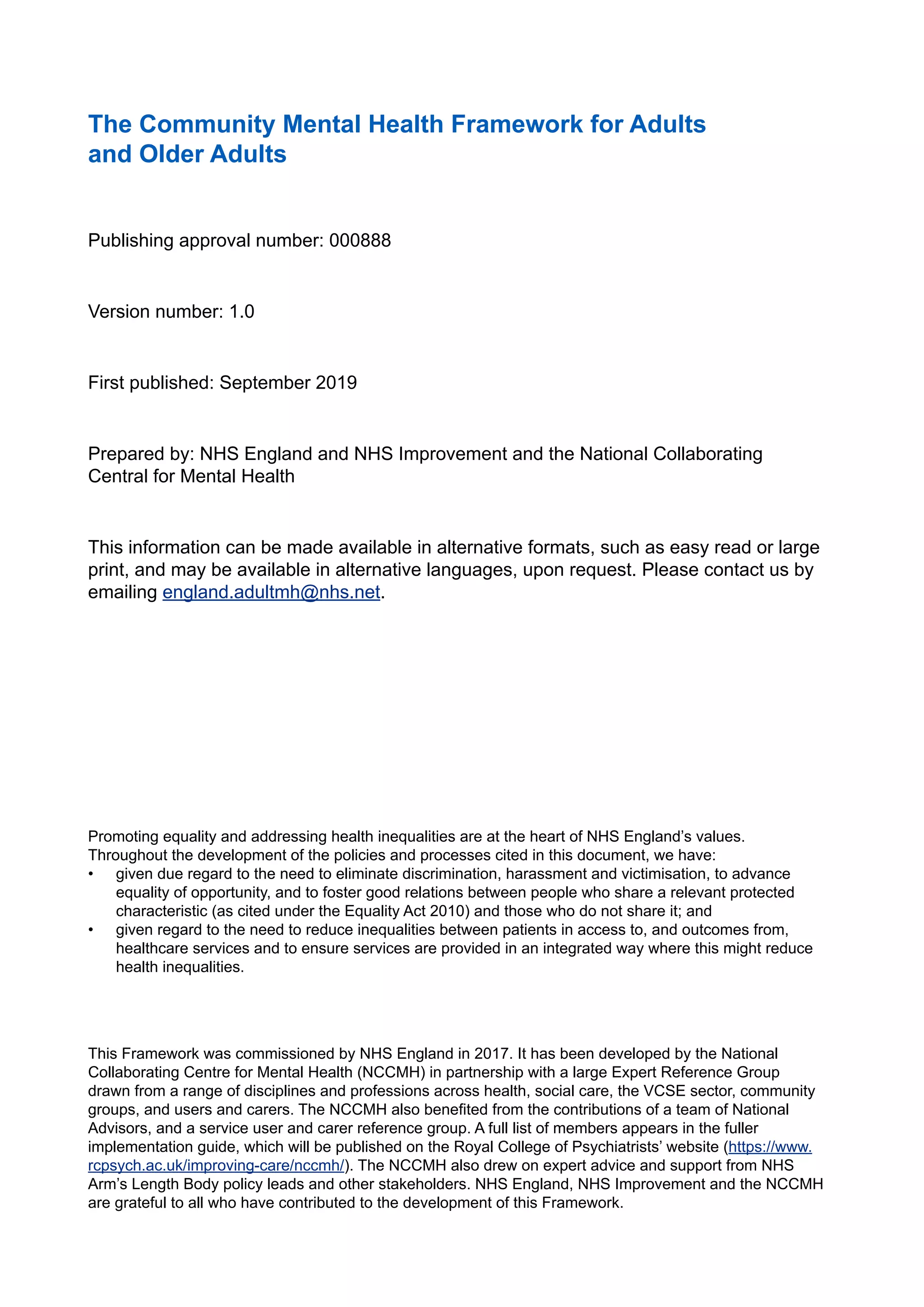 Community mental-health-framework-for-adults-and-older-adults | PDF