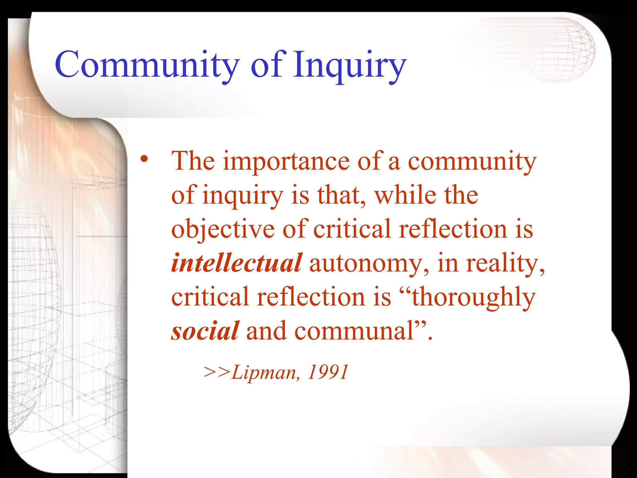 Community Of Inquiry Framework | PPT