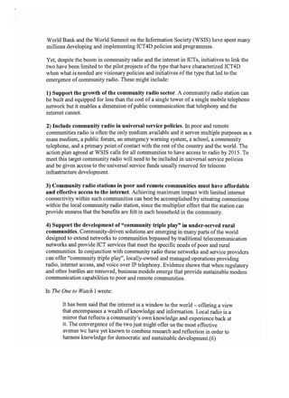 Community Radio , new technologies and policy | PDF