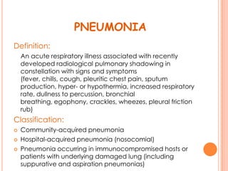 Community acquired pneumonia | PPTX