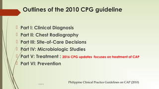 Community acquired pneumonia cpg 2016 PPT