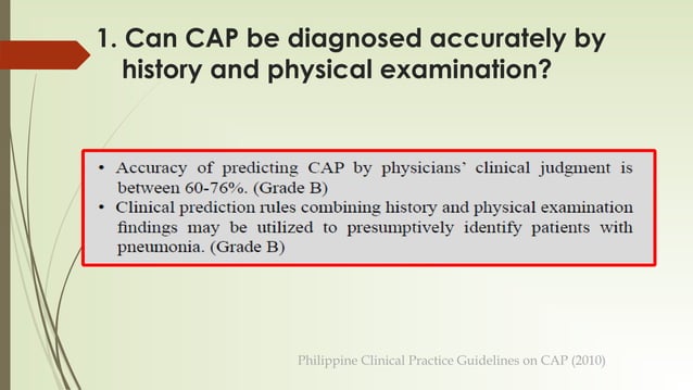 Community acquired pneumonia cpg 2016 | PPT | Lung and Respiratory ...
